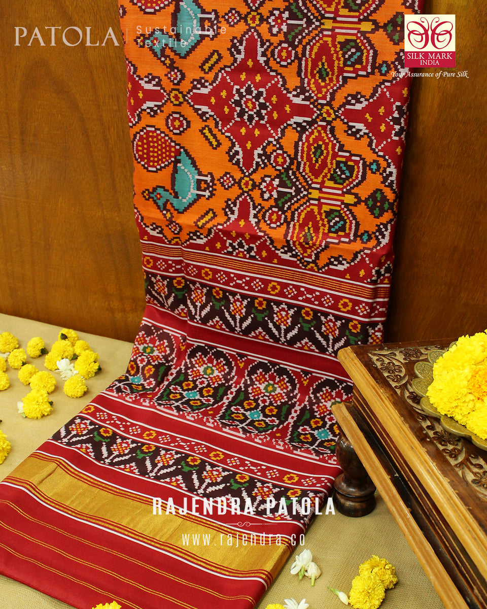 Exclusive 4 Figure Chabadi Semi Double Weave Rajkot Patola Saree ...