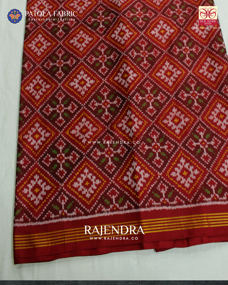 Panchanda Design Red Ikat Patola Fabric – Rajendra.co