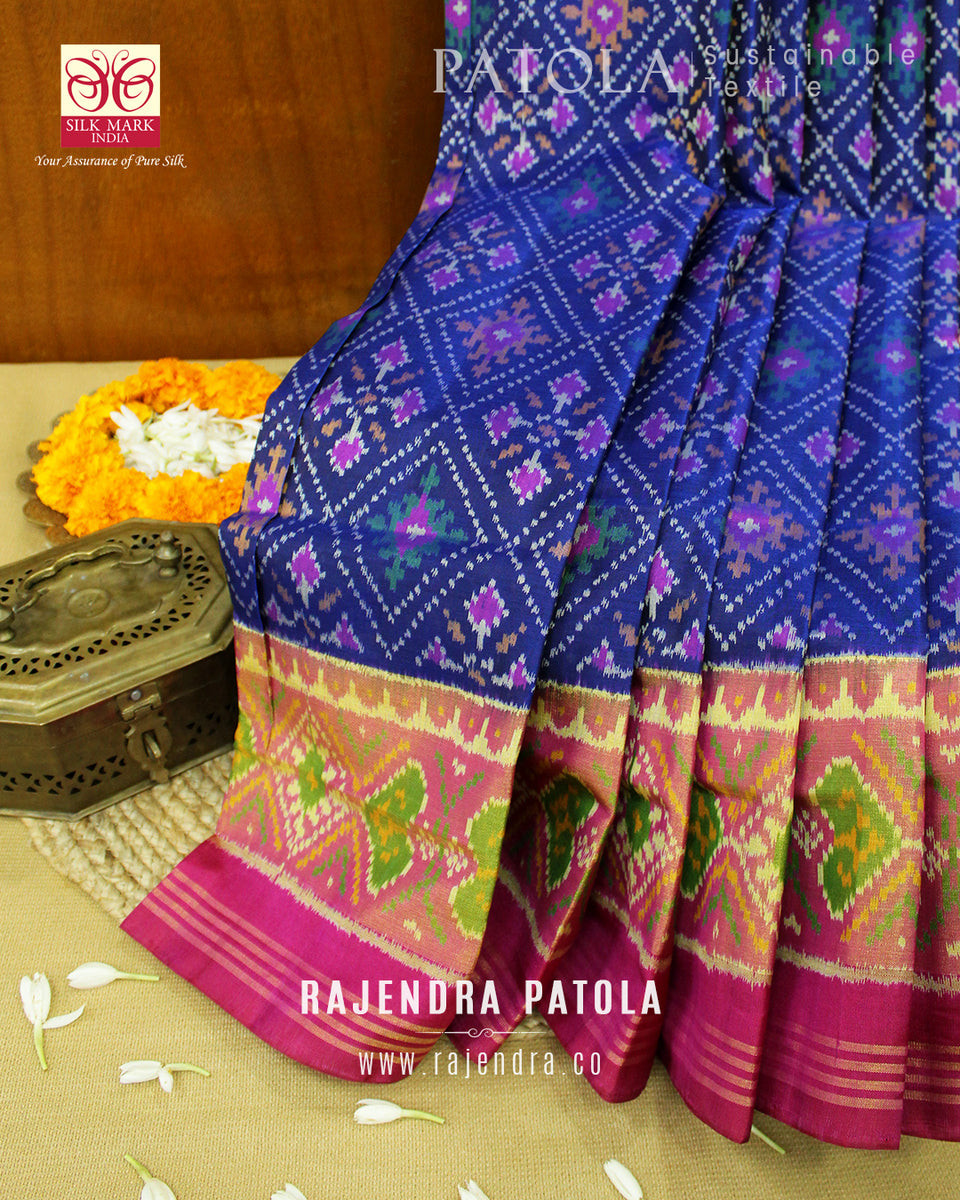 Traditional Panchanda Bhat Single Ikat Rajkot Patola Saree – Rajendra.co