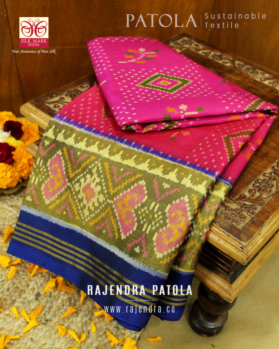Exclusive Flowers Bhat Single Ikat Rajkot Patola Saree – Rajendra.co