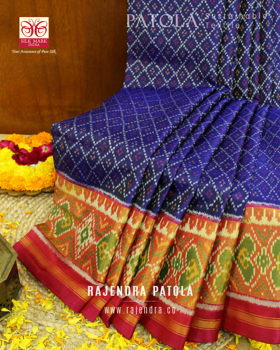 Traditional Sakali Bhat Single Ikat Rajkot Patola Saree – Rajendra.co
